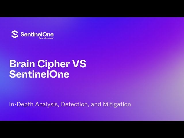 Brain Cipher Ransomware VS SentinelOne Singularity XDR Platform: Protection | SentinelOne JP